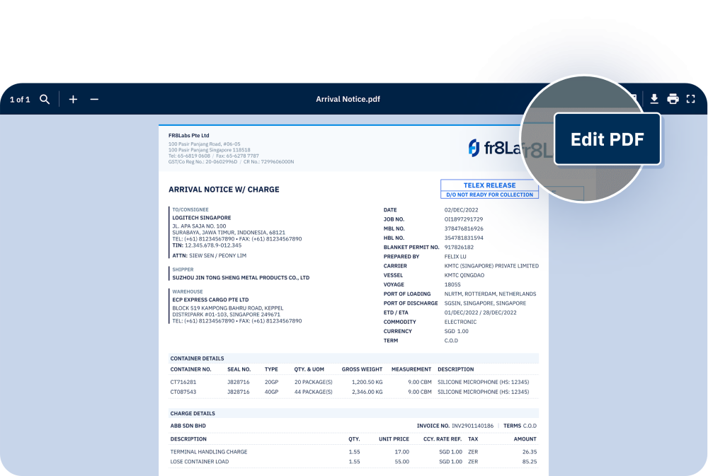 Adaptable Shipping Documents - FR8Labs